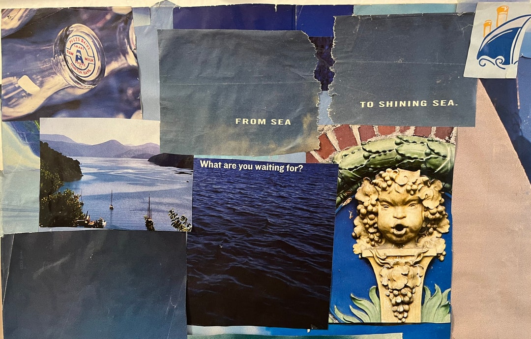 BLUE Collage Poster Wall Art Wall Prints - Etsy