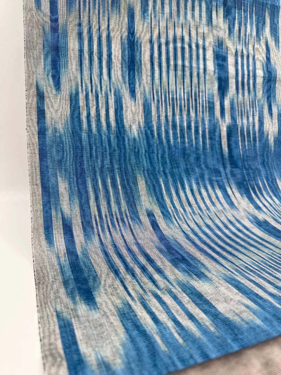 Silk Moire Fabric With Ikat Pattern, Ottoman Kutnu Fabric by the Meter ...