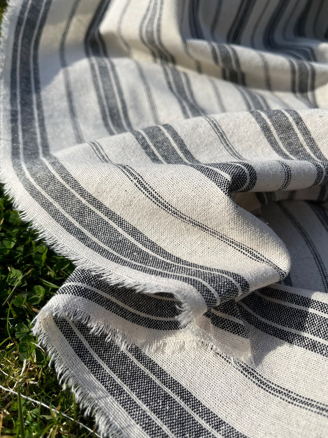 Heavy Weight Softened Linen Cotton Fabric by the Yard 200g/m2 ...
