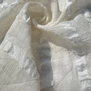 Textured Linen Fabric White Colour Cotton Linen Blend Fabric - Etsy