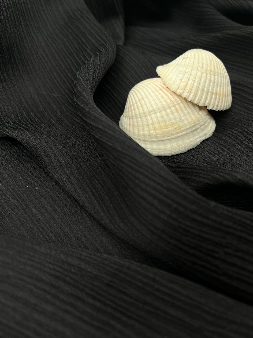 Black Crinkle / Pleated Silk Fabric for Luxury Sewing Projects. - Etsy
