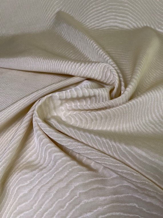 Ivory Moire Fabric Moire Silk Fabric by the Yard Ottoman - Etsy