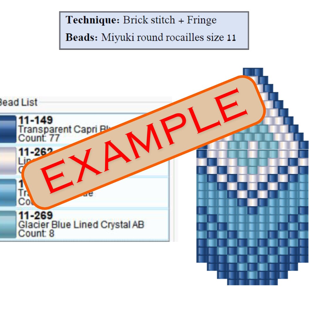 Brick Stitch Pattern, Beaded Fringe Earrings Pattern, DIY Pdf File ...