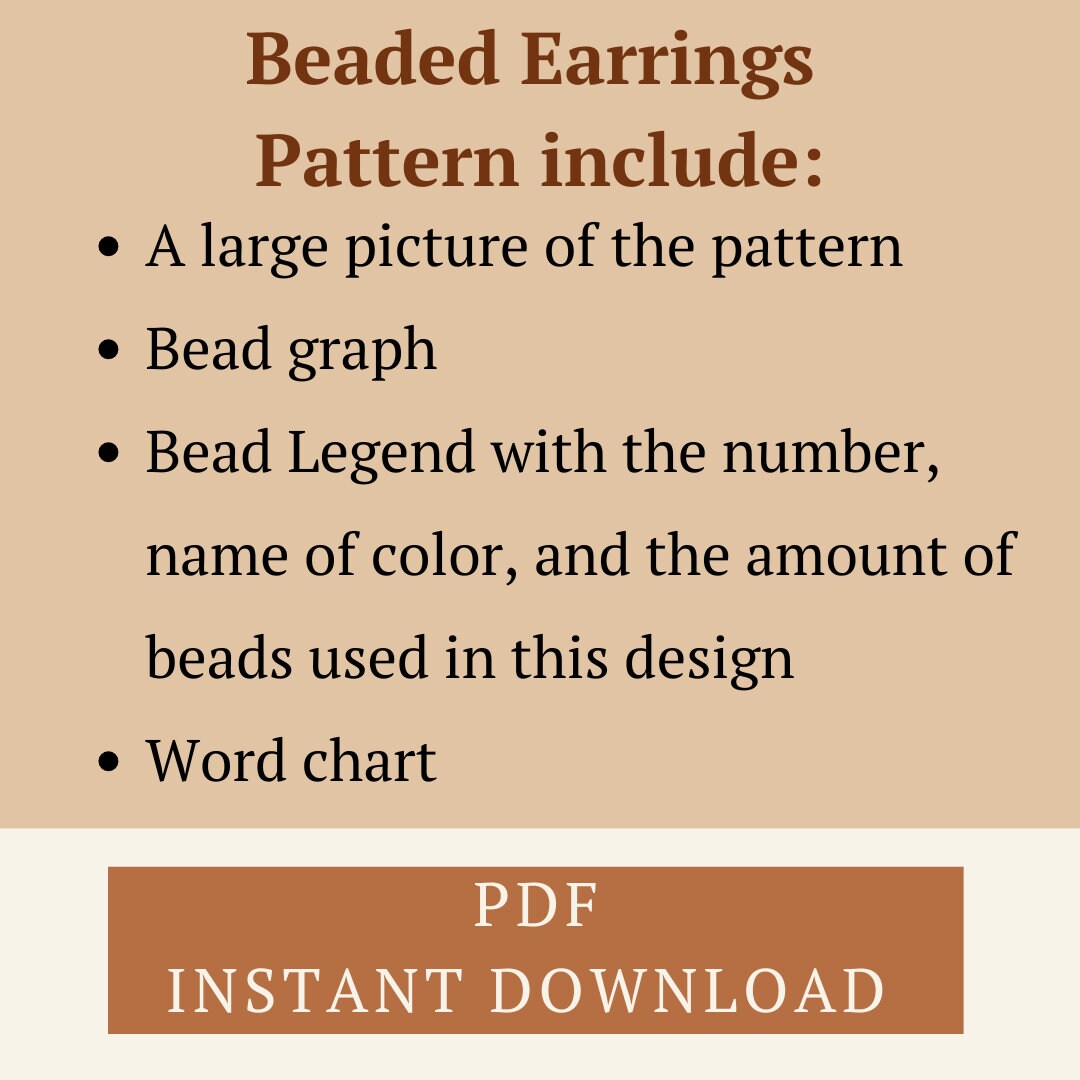 Brick Stitch Pattern, Beaded Fringe Earrings Pattern, DIY Pdf File ...