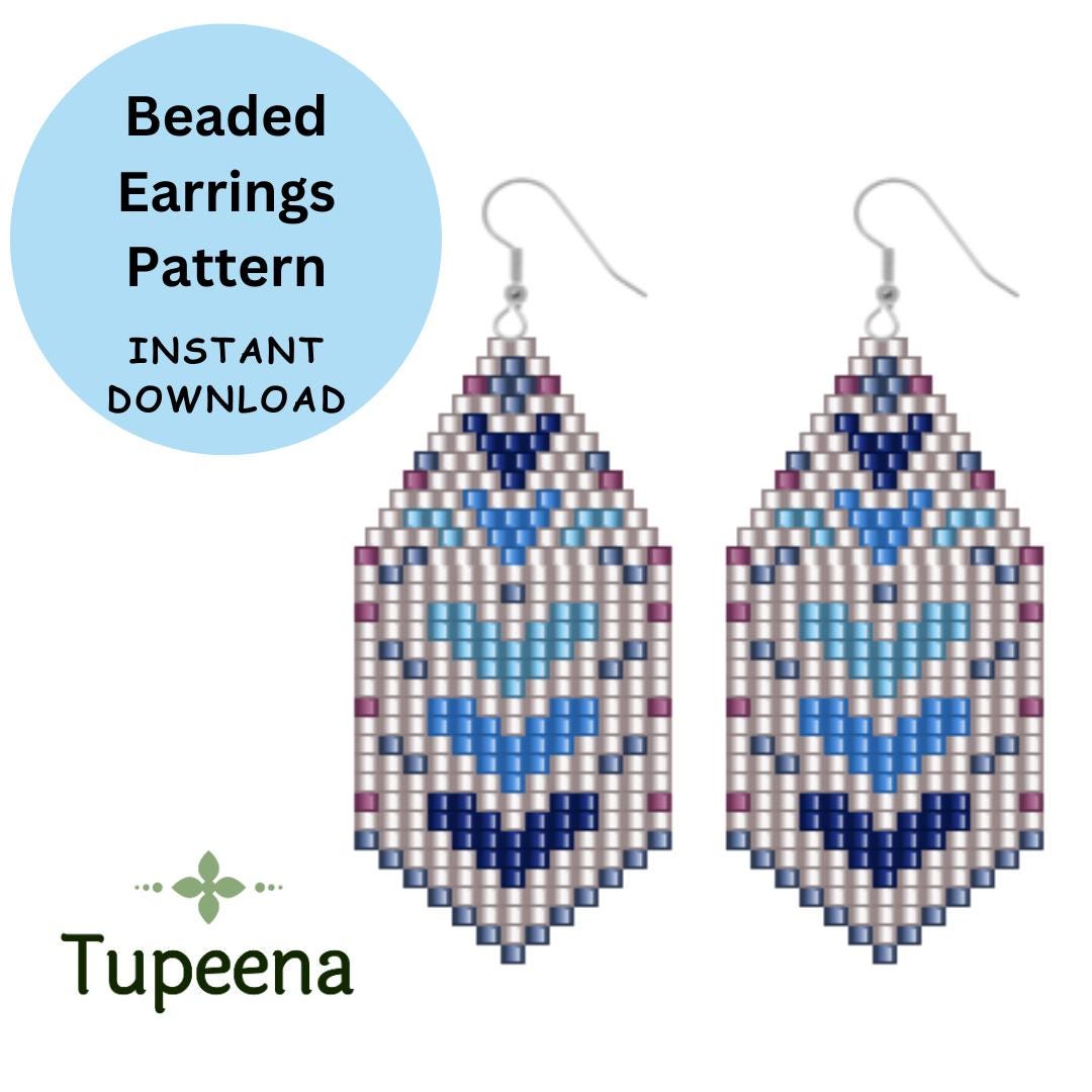 Brick Stitch Pattern, Beaded Fringe Earrings Pattern, DIY Pdf File ...