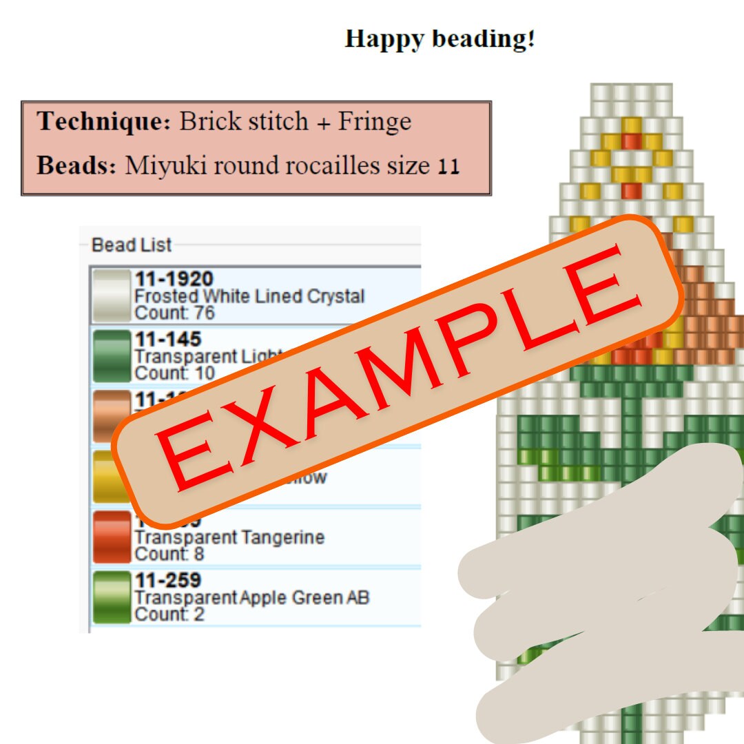 Brick Stitch Pattern, Beaded Fringe Earrings Pattern, DIY Pdf File ...