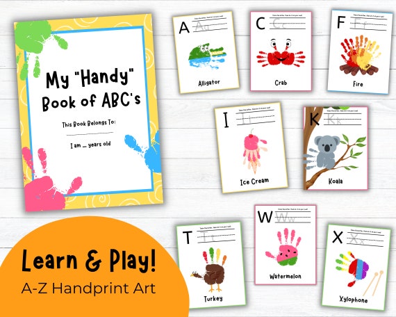 Printable Handprint Alphabet Book Handprint Art for Kids - Etsy