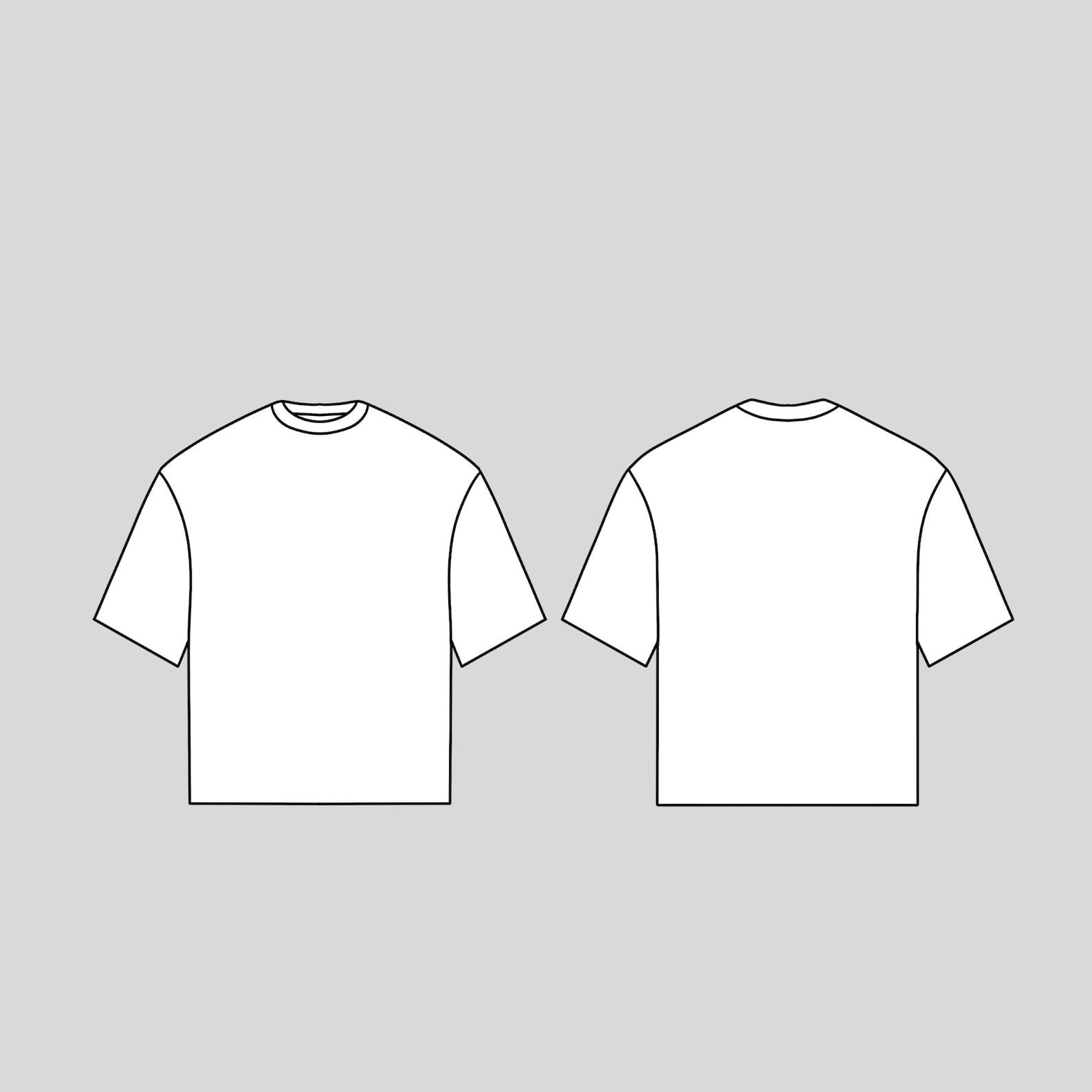 Oversize T Shirt, Blank Mockup, Procreate PNG Template, Streetwear Tech ...