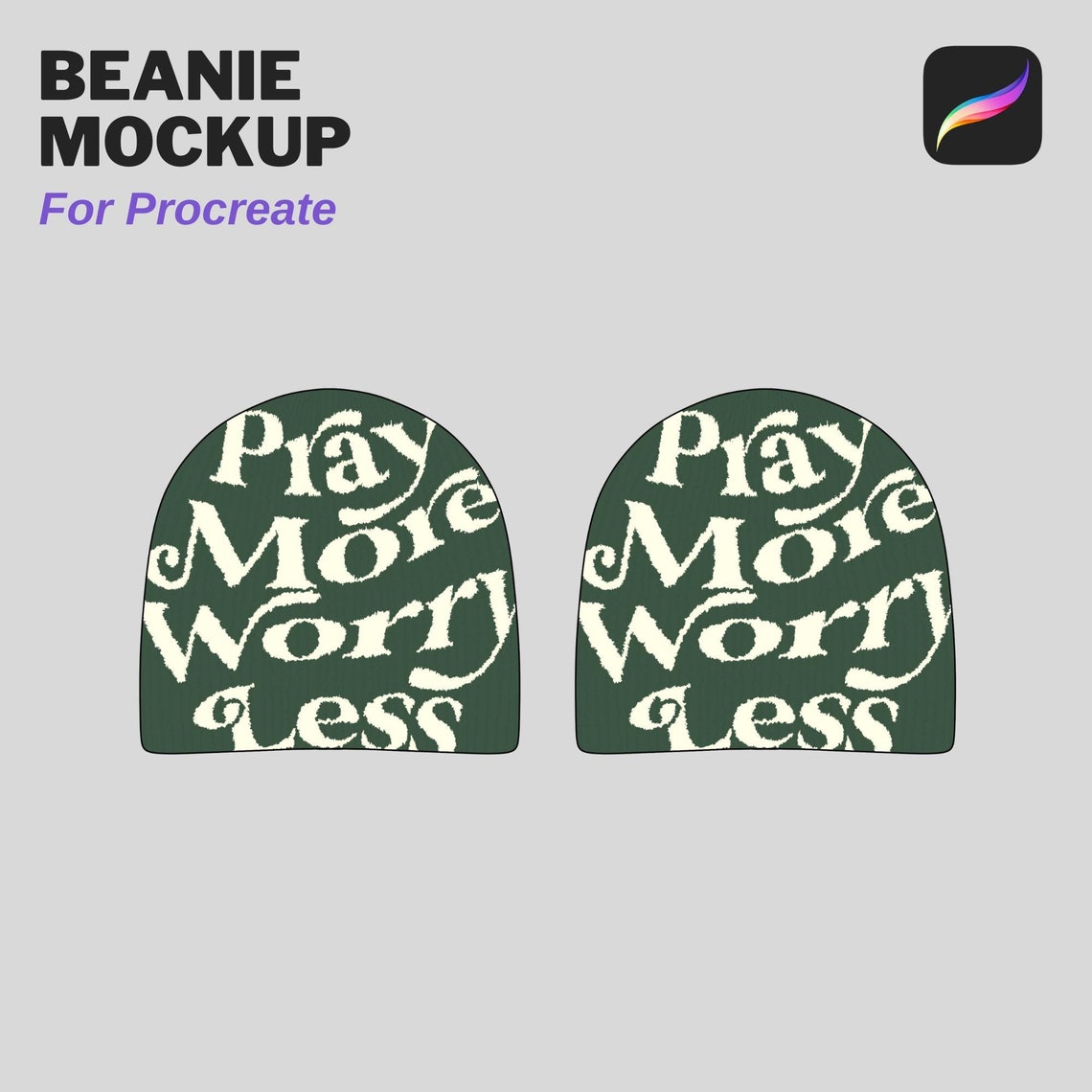 Beanie Mockup, Blank Mockup, Procreate PNG Template, Streetwear Tech ...