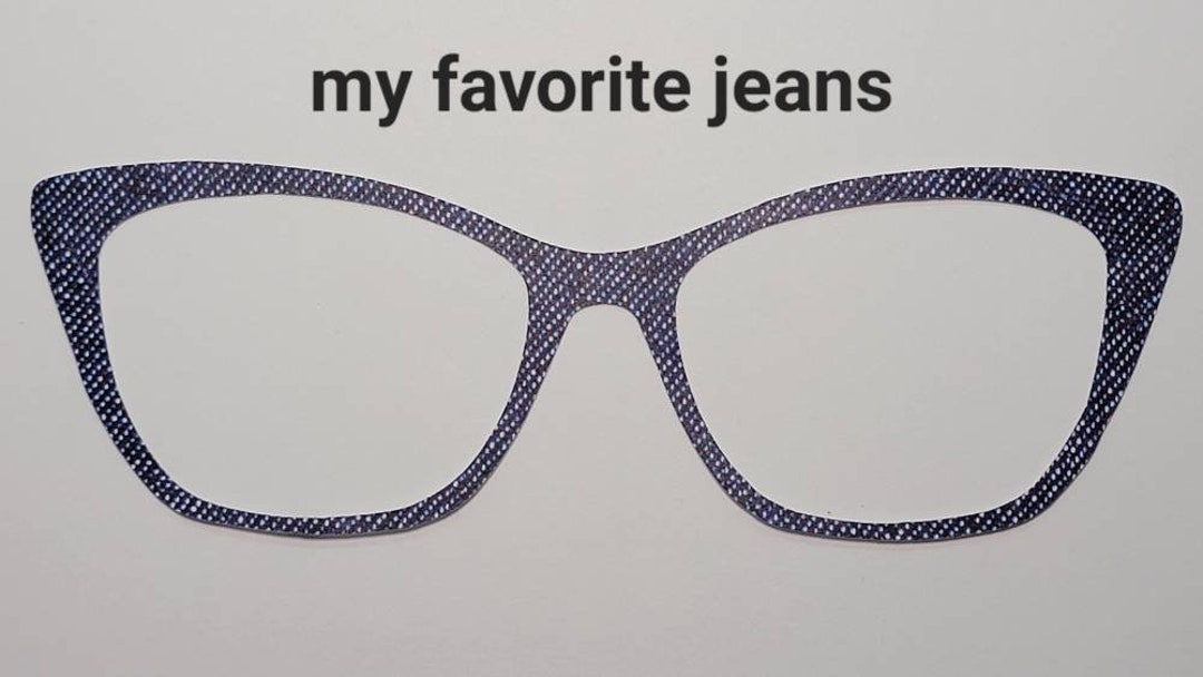 My Favorite Jeans - Dark Blue Denim Print - Etsy