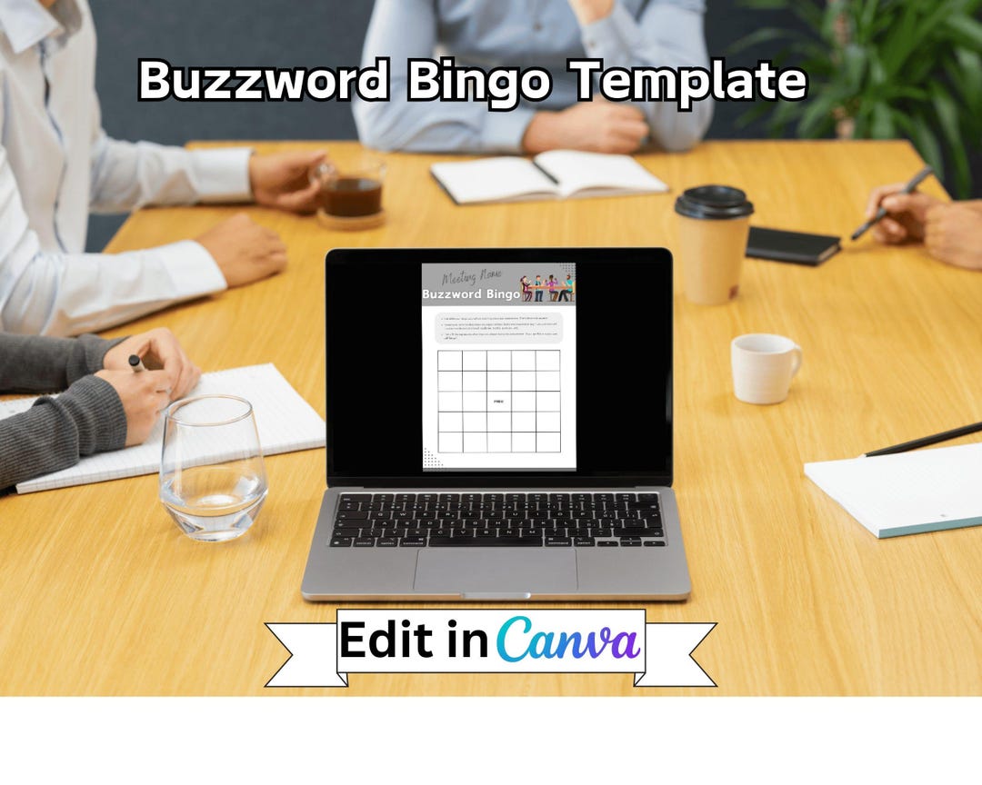 Buzzword Bingo Editable Template | Fun Office Game for Meetings ...