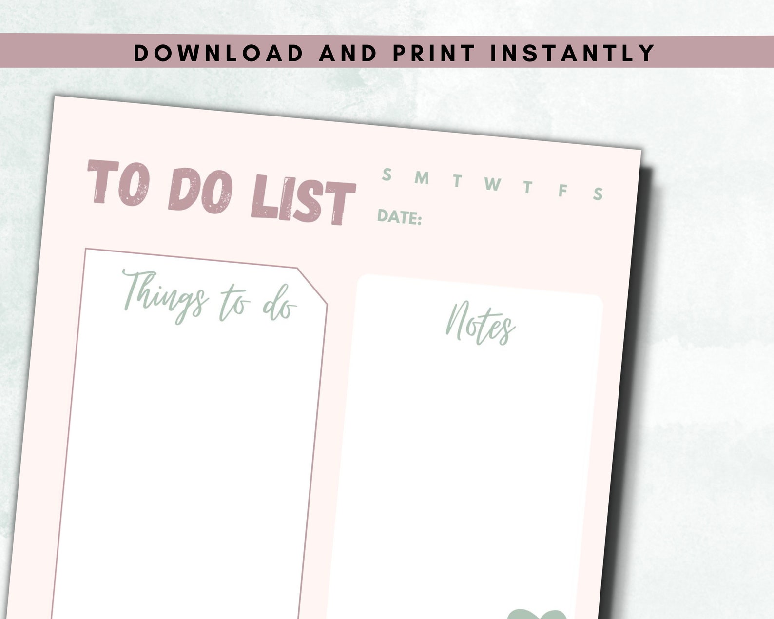 Printable to Do List, A4 US Letter Size, Daily to Do List, Digital ...