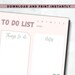 Printable to Do List, A4 US Letter Size, Daily to Do List, Digital ...