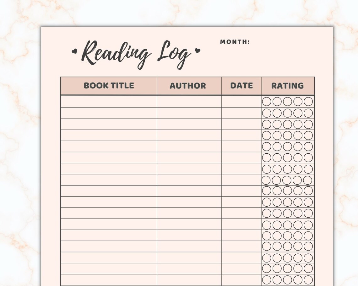 Printable Reading Log, Digital Reading Log, Digital Reading Tracker ...