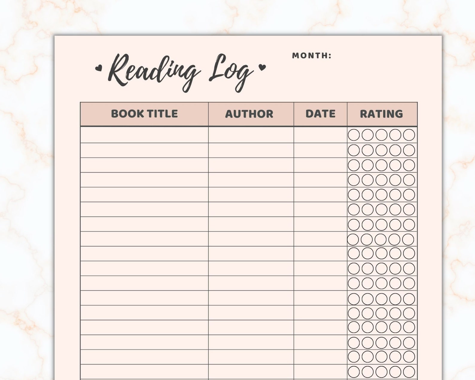 Printable Reading Log, Digital Reading Log, Digital Reading Tracker ...