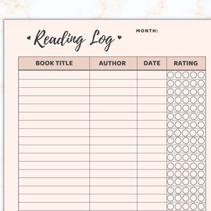 Printable Reading Log, Digital Reading Log, Digital Reading Tracker ...