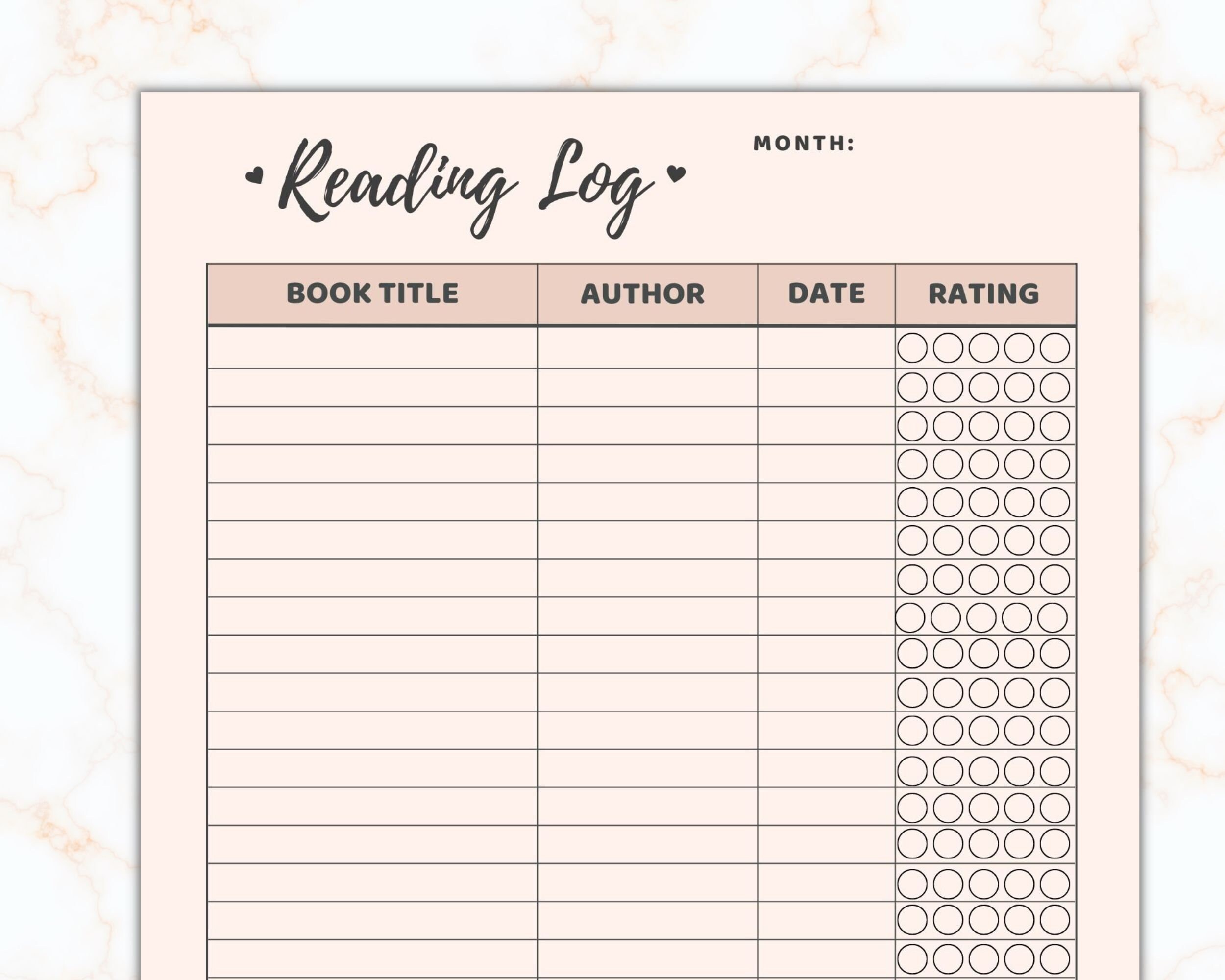 Printable Reading Log, Digital Reading Log, Digital Reading Tracker ...
