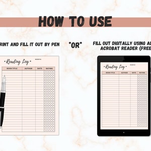 Printable Reading Log, Digital Reading Log, Digital Reading Tracker ...