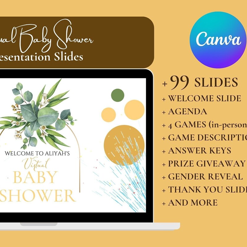 Virtual Baby Shower Powerpoint - Etsy