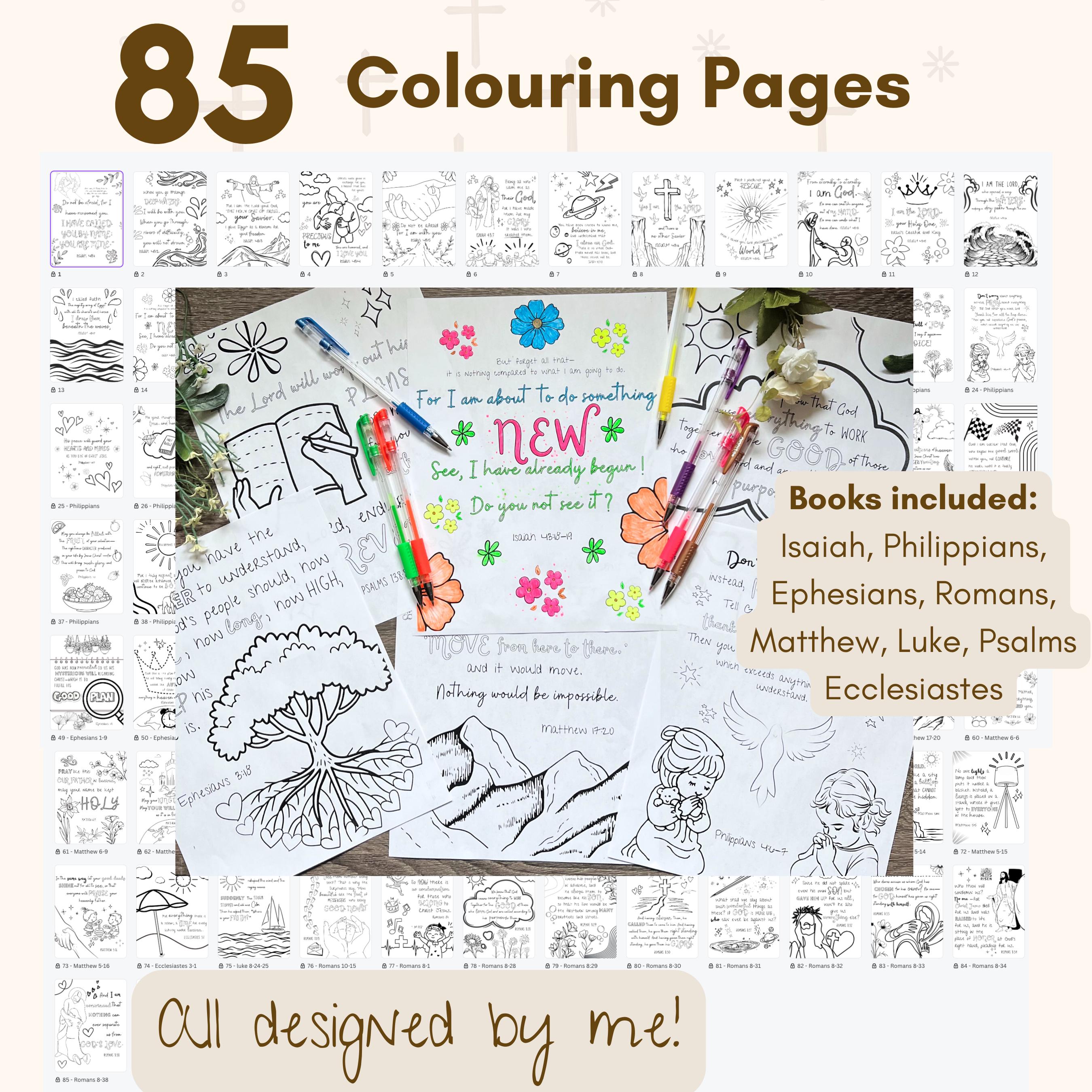 85+ Bible Verse Coloring Pages Printable Bundle for Inspiration ...