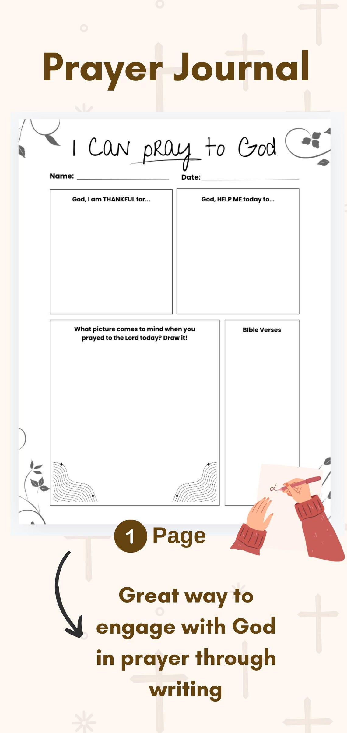 Prayer Chain Activity Craft for Kids, Christian Coloring, Valentines ...