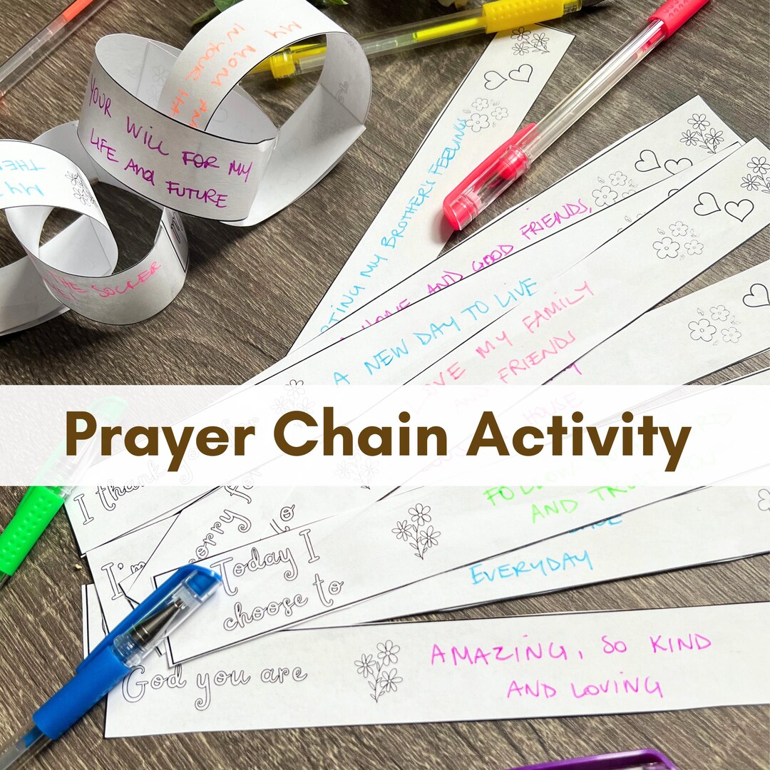 Prayer Chain Activity Craft for Kids, Christian Coloring, Valentines ...