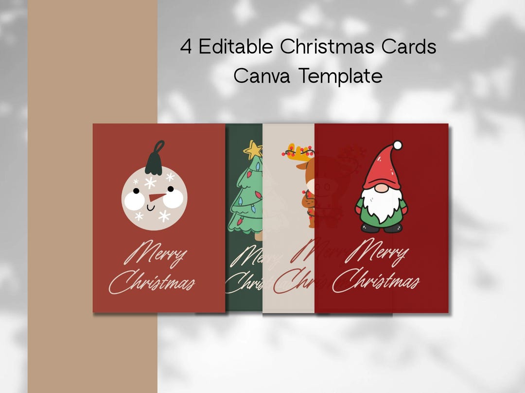 Editable Christmas Card Bundle - Etsy