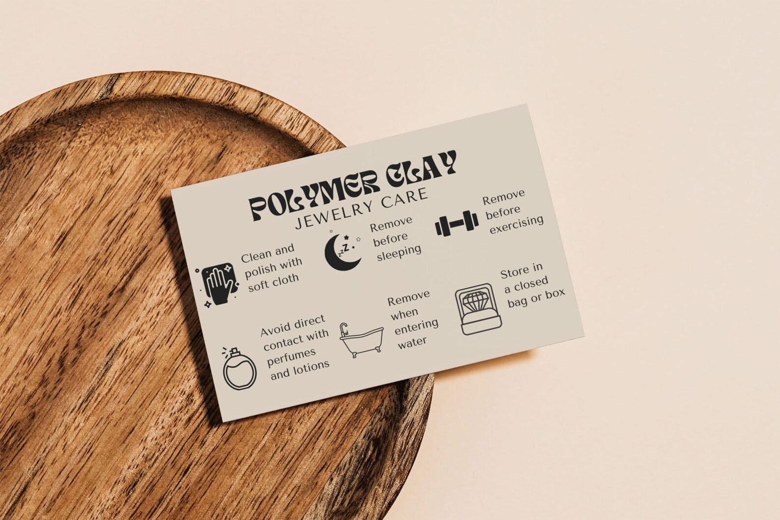 Polymer Clay Care Card | Aftercare and Thank You Card | Jewelry Thank ...