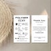 Editable Minimalist Polymer Clay Jewelry Care Card Template ...