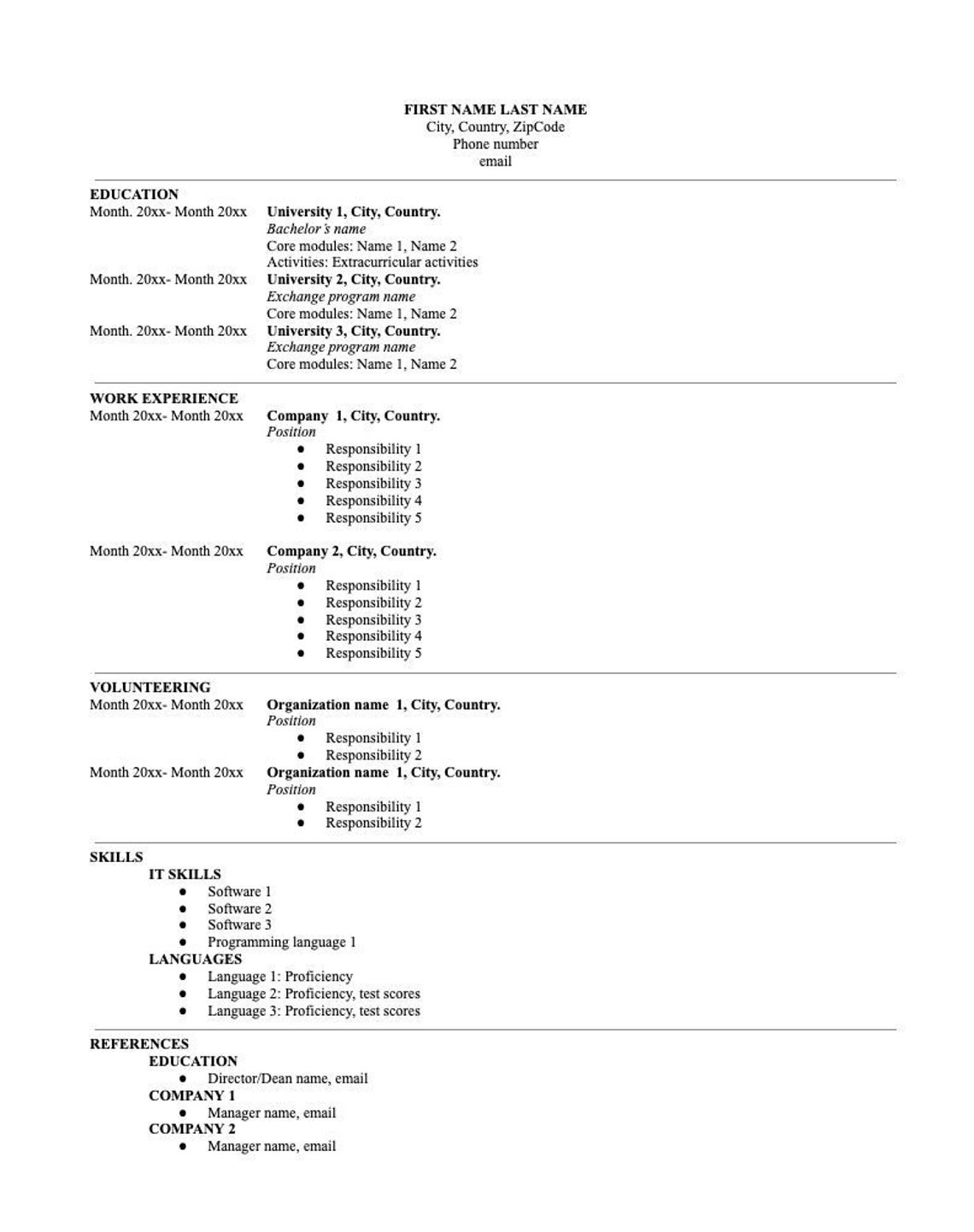 Resume/cv Templates Sweden - Etsy