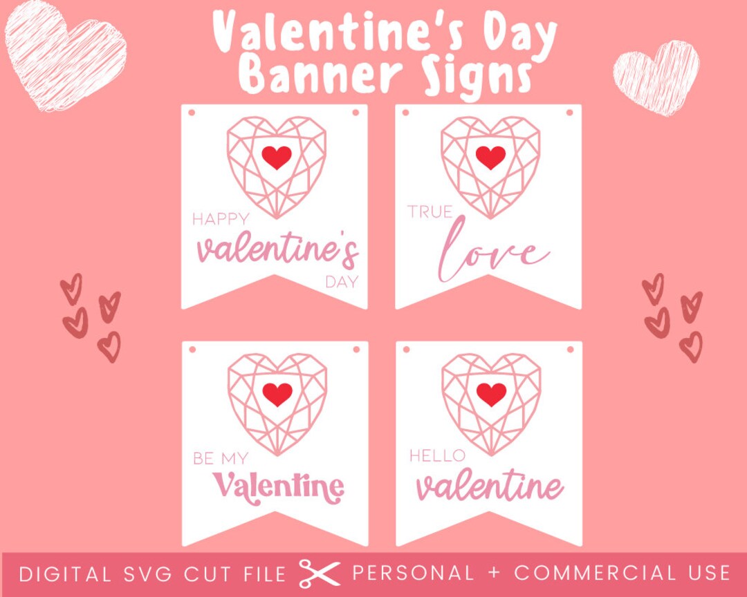 Valentine's Day Quote Banner Sign SVG Glowforge Valentine Sign Svg ...