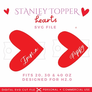 Heart Stanley Topper SVG: Laser Cut Name Plate (digital Download) - Etsy
