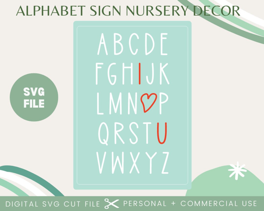 Alphabet ABC Boho Nursery Decor Sign SVG File Nursery Abc Wall Hanging ...