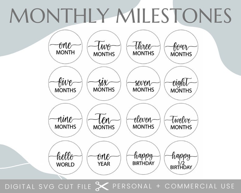 Baby Milestone Rounds SVG Baby Monthly Milestone Rounds SVG - Etsy