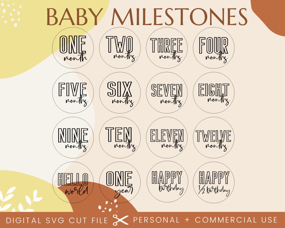 Baby Milestone Rounds SVG Baby Monthly Milestone Rounds SVG | Etsy