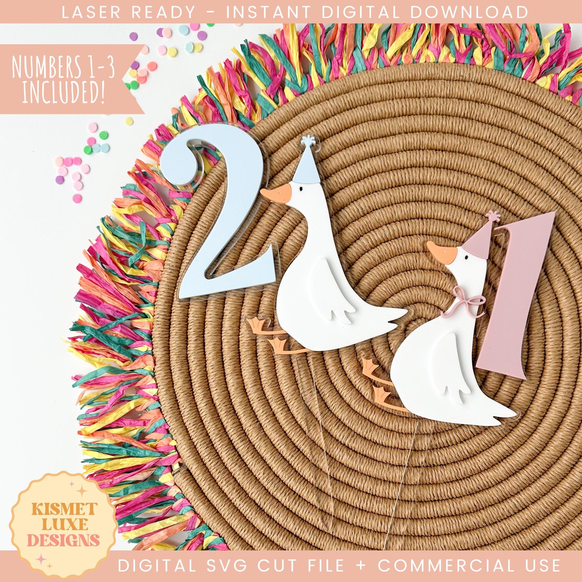 Silly Goose Birthday Cake Topper SVG: Numbers 1-3 (digital Download) - Etsy