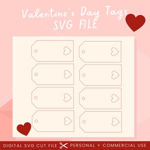 Valentine's Day Gift Tag SVG Glowforge Heart Tag Svg Valentine's Day ...