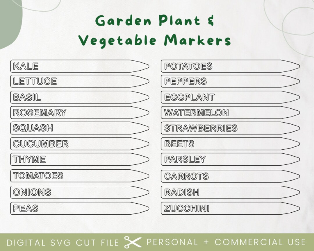 Garden Plant Marker SVG Plant Labels SVG Garden Marker - Etsy UK