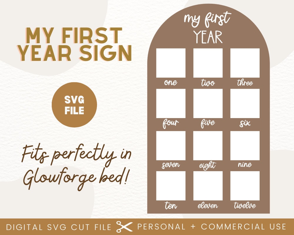 My First Year Sign SVG Baby Milestone Sign SVG 12 Months - Etsy Australia