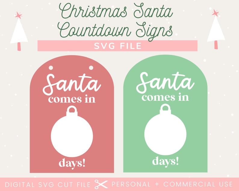 Christmas Countdown Santa Sign SVG File: Glowforge Laser Cut File - Etsy