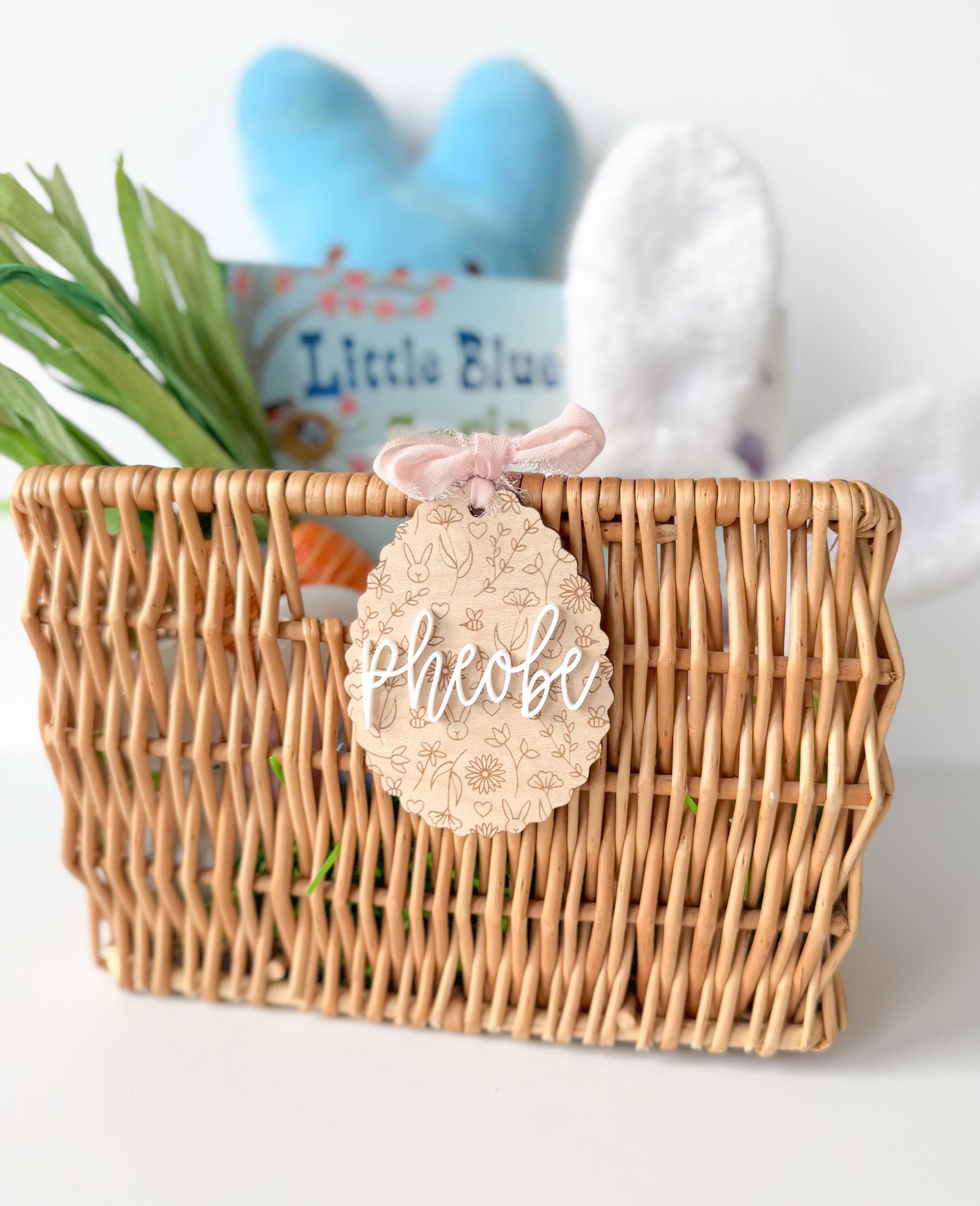 Easter Scallop Egg Name Tag SVG File | Easter Boy Girl Basket Tag ...