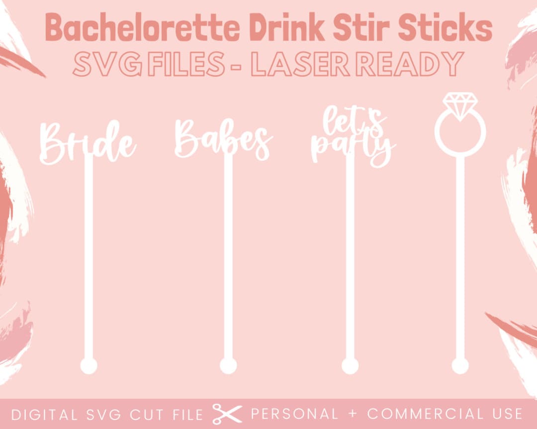 Bachelorette Drink Stir Sticks SVG: Bridal Shower Laser Cut File - Etsy