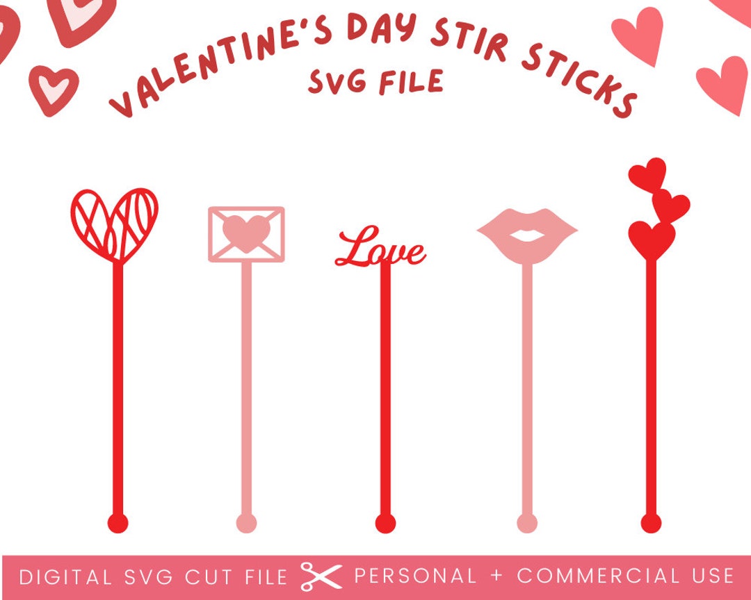 Valentine Drink Stir Sticks SVG Laser Cut File (digital Download) - Etsy
