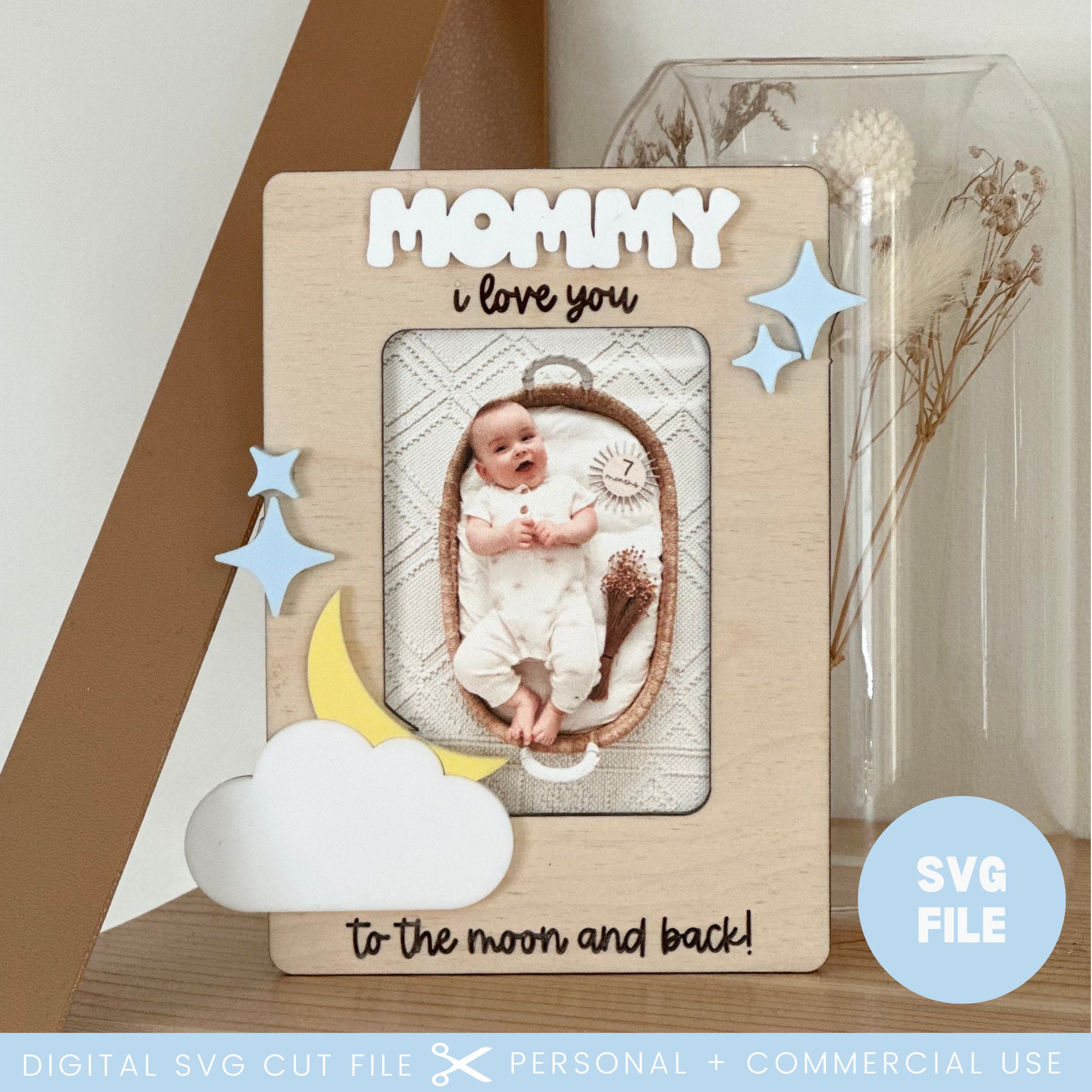 Mother's Day Photo Magnet Frame SVG: Laser Cut 'mommy' Gift (digital ...