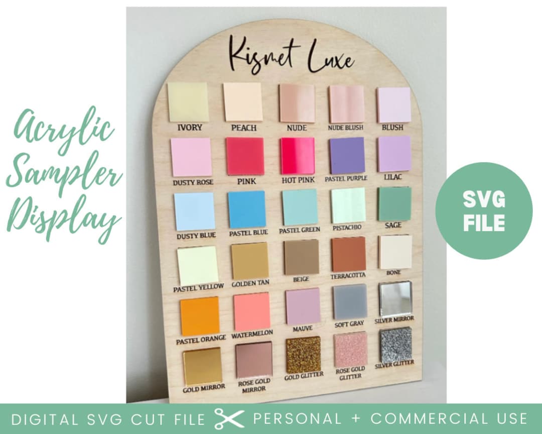 Acrylic Sampler Display SVG | Acrylic Display Cut File | Acrylic ...