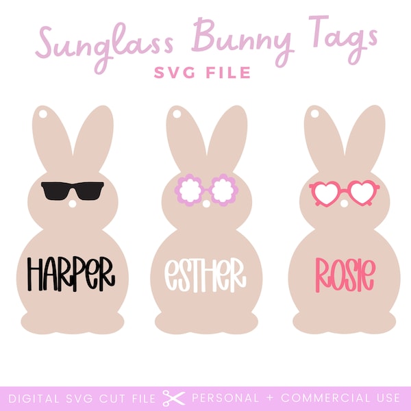 Bunny Tag Svg - Etsy