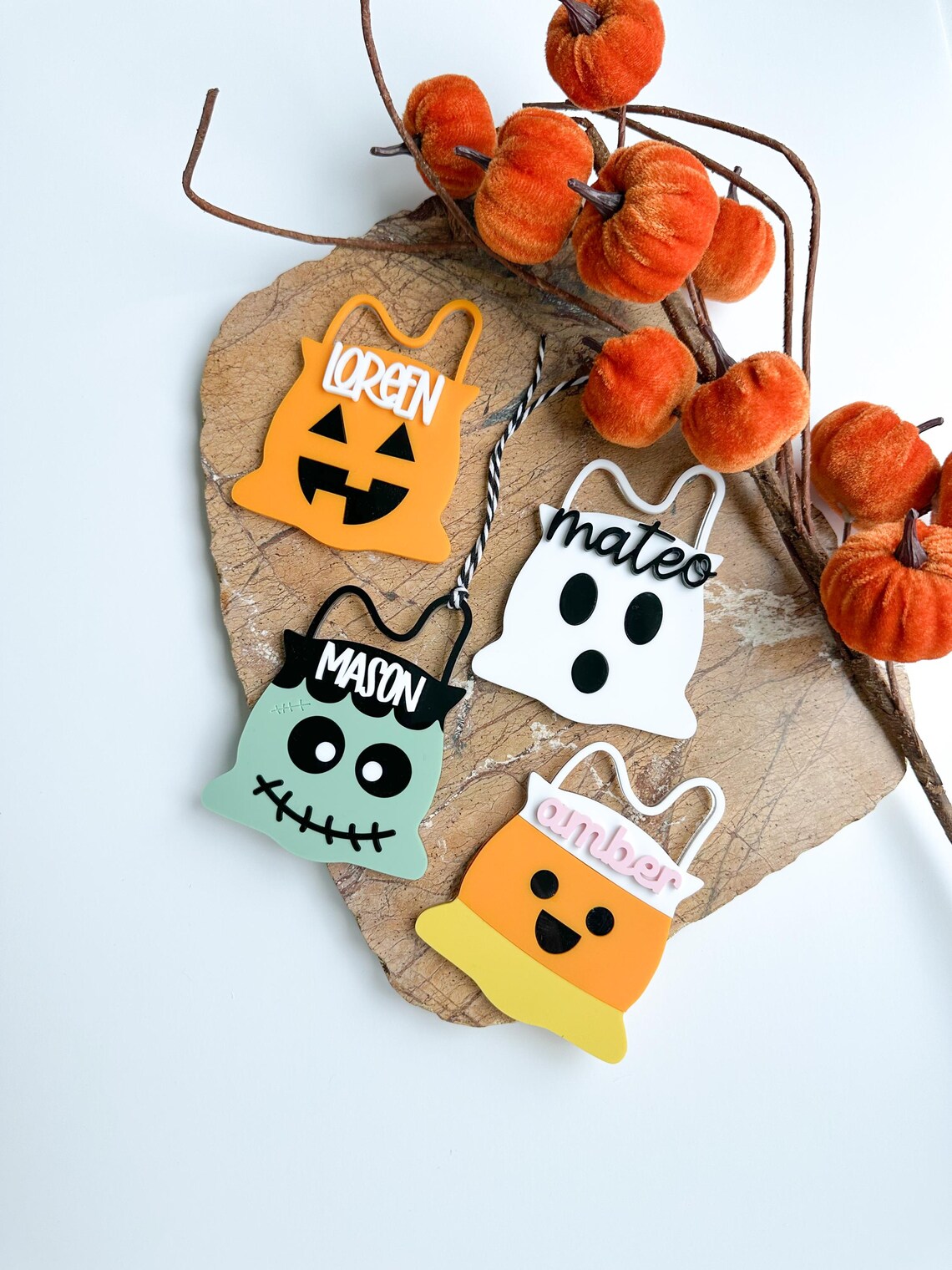 Halloween Name Tag SVG Files: Ghost, Pumpkin, Candycorn (digital ...