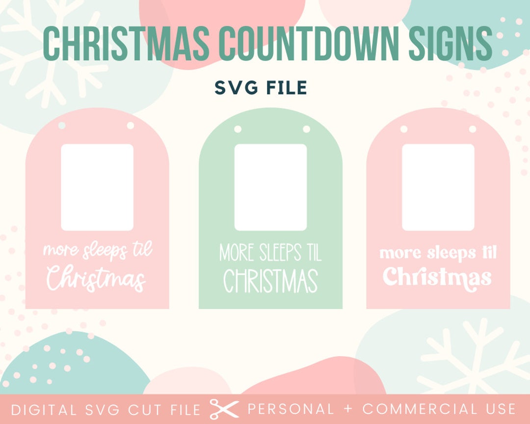 Christmas Countdown Sign SVG File: Dry Erase Laser Cut File - Etsy