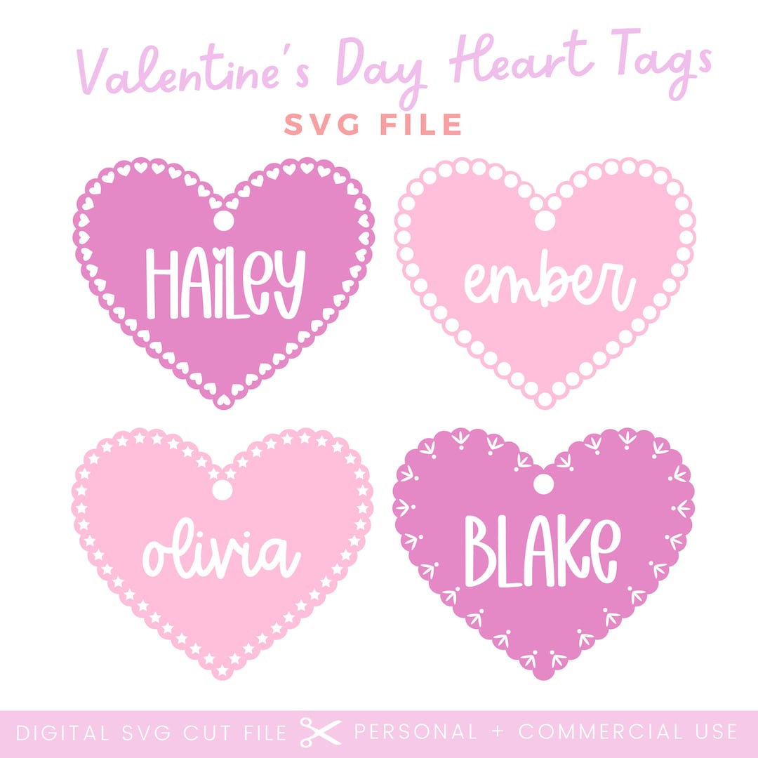 Lace Heart Valentine's Tag SVG: Laser Cut File (digital Download) - Etsy