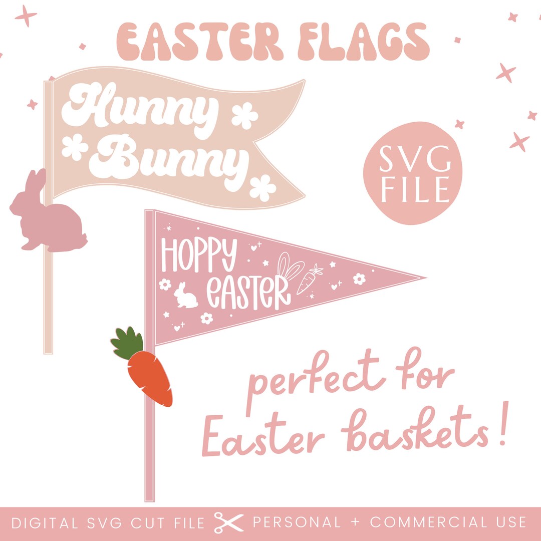 Easter Bunny Pennant Banner Sign SVG File | Easter Sign SVG | Glowforge ...